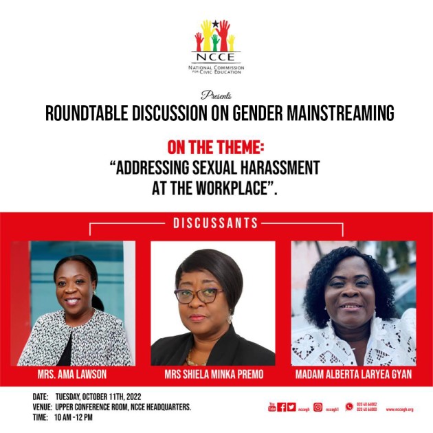 Upcoming Roundtable discussion on "Addressing Sexual Harassment at the ...