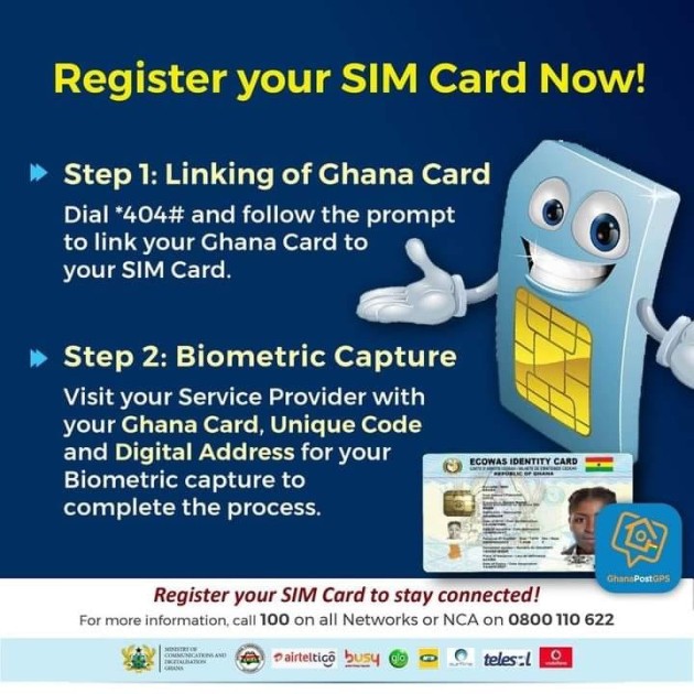 Remember to register your SIM Card now and link it to your Ghana card ...